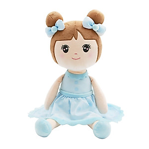 Maxshop 17'' Plush Dolls Baby Girl Toy Gifts Stuffed Doll Super Soft Plush Toy Light Blue with Gift Box (Light-Blue Doll)