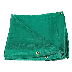 Mytee Products 8' x 10' Green Heavy Duty 6 Oz 70% Shade Mesh Tarps with Grommets ROLL-Off | Sturdy Mesh Tarp Shades for Sun Light Blockage, Green House, Garden, Swimming Pool, Balcony Privacy Mesh