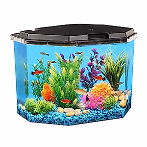Koller Products 6.5-Gallon Aquarium Kit with Power Filter and LED Lighting, (AP650)