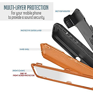 Thousandgear Designed for Samsung Galaxy A03S Shockproof Holster Tough Rubber Rugged Hybrid Case Silicone Triple Protective Anti-Shock Shatter-Resistant Mobile Phone Built in Screen Protector (Deer)