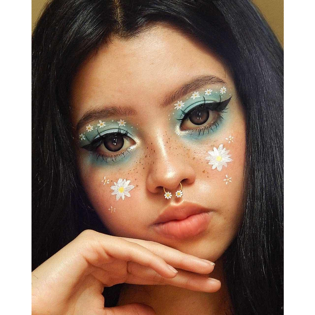 Melighting Septum Rings 16G Flower Septum Jewelry Surgical Steel 316L Daith Earrings Conch Piercing Jewelry Helix Earrings Tragus Jewelry for Women