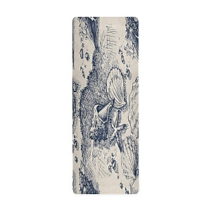 Nander Yoga Mat Non-slip Soft Breathe Elastic Stable Exercise Fitness Gym 1MM Thick Natural Rubber for Yoga Mats,Sand Sea Shells