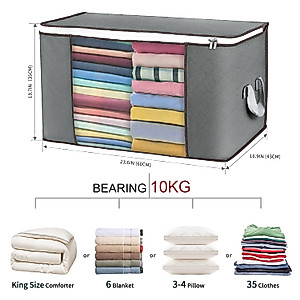 ZB.soar Enlarged Clothing Storage Bags,2Pcs 90L Thickened Storage Bags for Bedroom with Reinforced Handle Thick Fabric for Comforters, Blankets, Bedding, Foldable with Sturdy Zipper