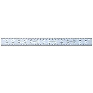 Mitutoyo 182-231, Steel Rule, 300mm ( 1mm, 0.5mm), 1/64" Thick X 12mm Wide, Satin Chrome Finish Tempered Stainless Steel