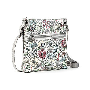 Sakroots Artist Circle Flat Crossbody, Blush In Bloom
