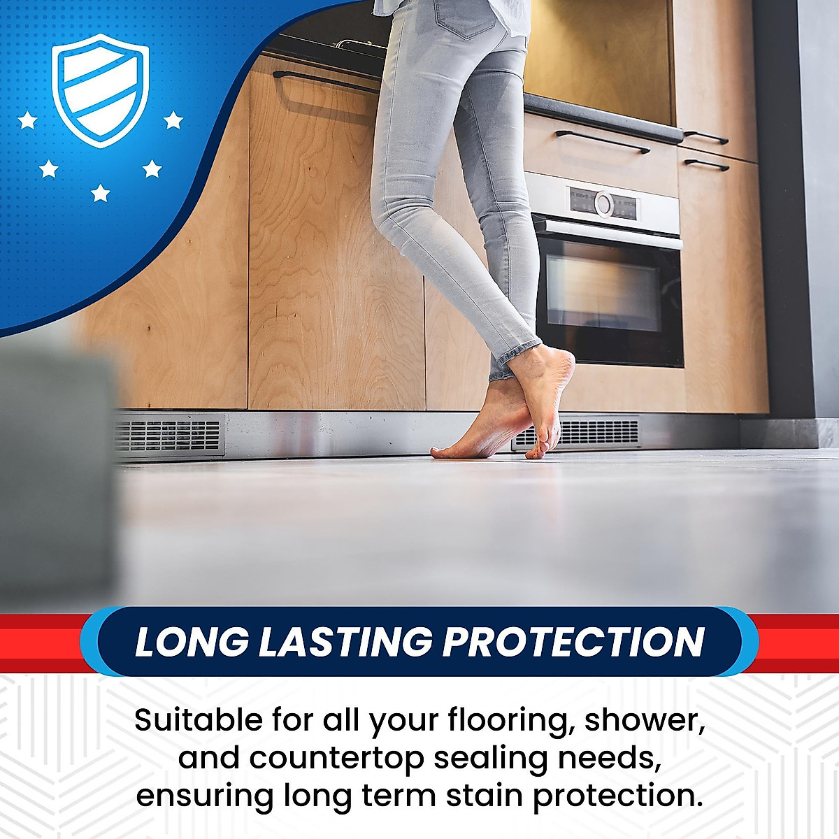 Clean-eez Grout Sealer - Protect Your Floors and Showers from Stains - Natural Stone Safe - Water and Oil Shield - Large 32 oz Bottle