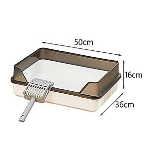 Baoblaze Pet Litter Tray Potty Toilet Litter Pan Detachable Frame Container Splashproof Cats Litter Box for Small Medium Cats, Rabbit, Bunny, Kitten, Gray Black