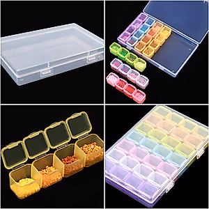 SGHUO 168 Slots 6 Pack 28 Grids Diamond Painting Storage Containers