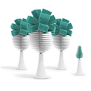 Nanobebe Baby Bottle Cleaner Replacement Heads - for E-Brush Electric Rechargeable Bottle Cleaning Brush and Flexy Brush in Gift Sets, for Baby Accessories, Pacifiers, and Sippy Cups - 4pk, Grey