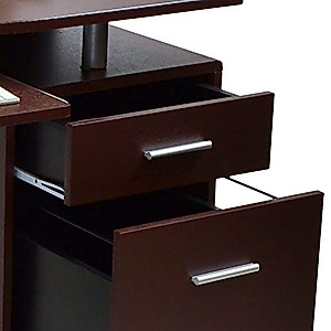Techni Mobili RTA-325-CH36 Stylish Computer Desk with Storage, Chocolate, 22.25" D x 51.25" W x 39.5" H