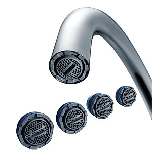 Faucet Cache Aerators with 6 in 1 Faucet Aerator Removal Tool, Aerator Key Removal Wrench, Water Saving Flow Restrictor Set Replacement Part for Bathroom or Kitchen