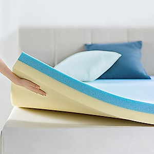 ZINUS 4 Inch Green Tea Cooling Gel Memory Foam Mattress Topper, Cooling Gel Foam, Pressure-Relieving Design, CertiPUR-US Certified, King