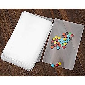 300 pcs Clear 4" x 6" Flat Cello Cellophane Bags Poly Treat Bags 2.8 mils for Gift Wrapping, Bakery, Cookie, Candies, Toast, Dessert, Party Favors Packaging with Color Twist Ties