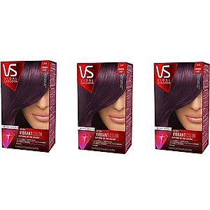 Vidal Sassoon Pro Series Permanent Hair Dye, 3VR Deel Velvet Violet Hair Color, Pack of 3