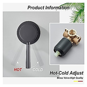 KXFXQTOT Black Bathroom Faucet Mixer Sink Tap Wash Basin Hot Cold Water Wall Mount Spout Bath with Modern Lever Handle (Color : Polished Gold-21cm)