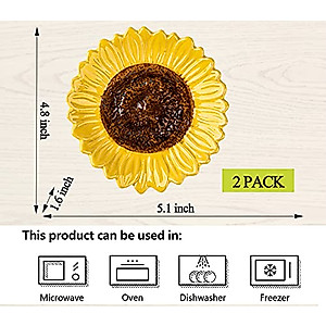 Spoon Rest Spoon Holder for Stove Top 2 PCS Spoon Rest for Kitchen Counter Spoon Rest for Stove Top Ceramic Spoon Rest sunflower shape