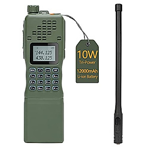 Baofeng AR-15210W High Power Ham Radio Portable Tactical Two Way Radio Long Range Walkie Talkie 12000mAh Battery Full Kits (Green)