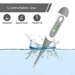 Easy@Home Digital Oral Thermometer for Kid, Baby, and Adult, Rectal and Underarm Body Temperature Measurement for Fever with Alarm EMT-021-Gray