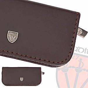 3 Swords Germany - brand quality 5 piece manicure pedicure grooming kit set for professional finger & toe nail care scissors clipper genuine leather case in gift box, Made in Solingen Germany (03638)