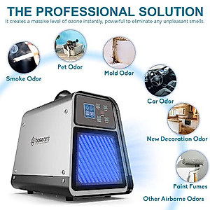BaseAire Ozone Generator 7,000 mg/h High Capacity O3 Home Ozone Machine for Rooms, Smoke, Cars and Pets, Compact, Portable, Best for Odor Stop Control (888 Pro)