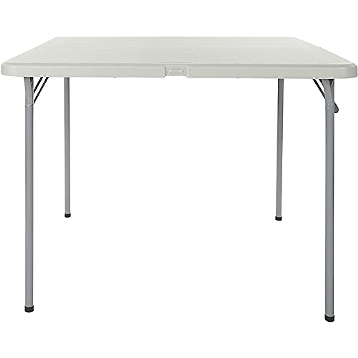Office Star Resin 5-Piece Folding Square Table and Chair Set, Light Grey