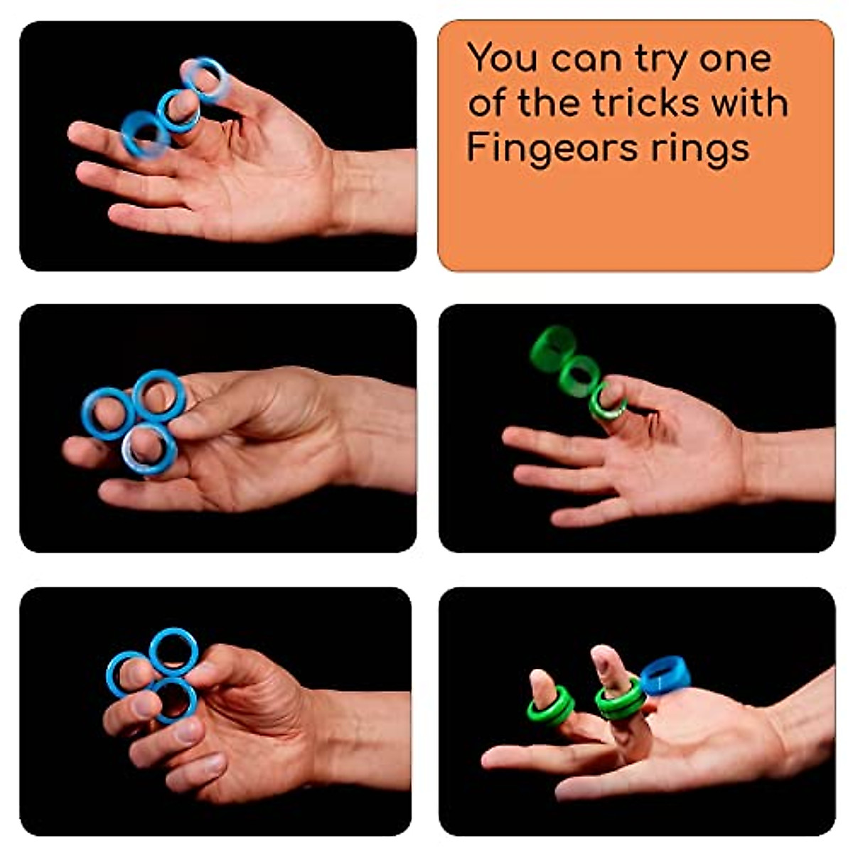 Fingears (Green/Black, Large)