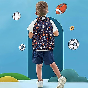 CAMTOP Soccer Backpack for Kids, Boys Girls Preschool Backpack with Lunch Box Toddler Kindergarten Football School Bookbag Set for Age 3-9