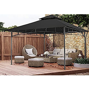 MASTERCANOPY Outdoor Garden Gazebo for Patios with Stable Steel Frame(11x11, Black)