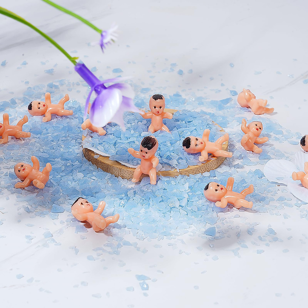 Bouclel Party Decorations Mini Plastic Babies Party Baby Party Supplies Shower ice cube Game Decor Party Supplies（40 PCS 1in）