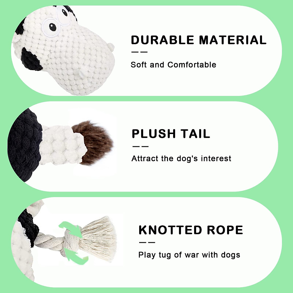 YYDSFEIOU Stuffed Dog Toys for Medium Dogs, Interactive Squeaky Dog Toys Chew Toy Durable Plush Dog Toys for Boredom and Stimulating Puppy Toys Pet Toys with Crinkle Paper for Small Medium Large Dogs