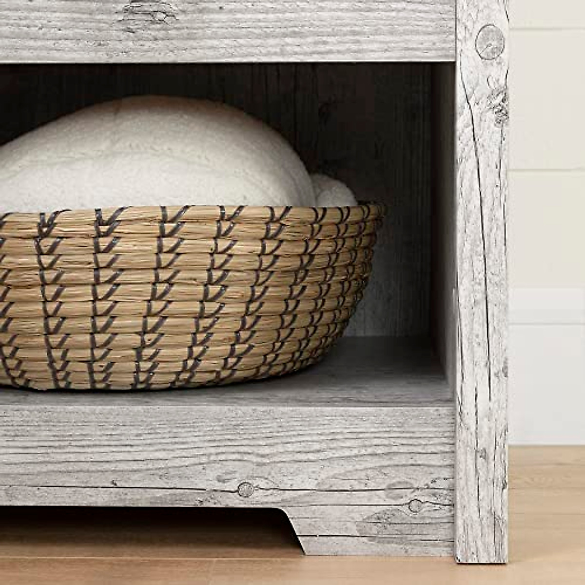 South Shore Aviron 1-Drawer Nightstand, Seaside Pine, 55.2 cm x 44.5 cm x 57.2 cm (D x W x H)