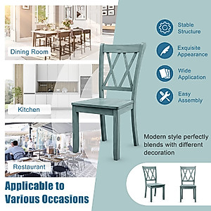 Giantex Set of 2 Dining Chairs, Rubber Wood Dining Room Chair, Farmhouse Dining Side Chairs, Max Load 400 Lbs, Wooden Kitchen Chairs for Home Kitchen, Dining Room