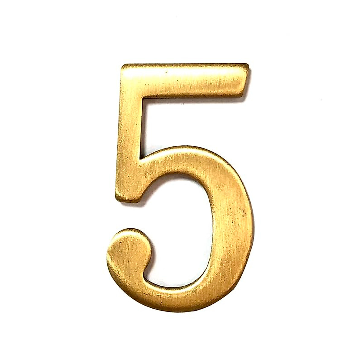 1Pcs Mailbox Numbers 2 Inch Brass House Numbers for Outside,Self Adhesive 3D Address Numbers for House, Apartment, Office, Hotel Room, Mailbox Signs,Brass (No.5)