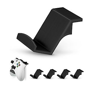 BRAINWAVZ 4 Pack - Game Controller Desktop Stand Holder for Xbox ONE 360 Switch PS4 STEAM PC Nintendo, Universal Gamepad Accessories - No Screws, Stick on, Black