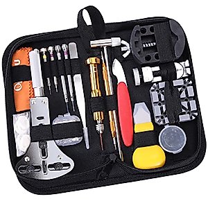 Watch Repair Kit, Ohuhu 192 PCS UPGRADED Heavy Duty Watch Link Removal Battery Replacement Band Tool Kit, Watch Back Remover Tool Professional Watch Repair Opener Tools with PU Leather Bag User Manual