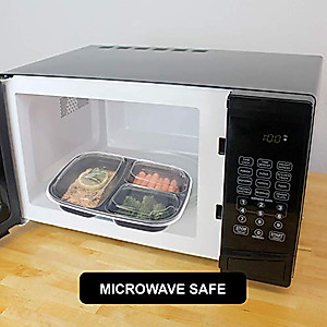 Freshware Meal Prep Containers [25 Pack] 3 Compartment with Lids, Food Storage Containers, Bento Box, Stackable, Microwave/Dishwasher Safe (32 oz)