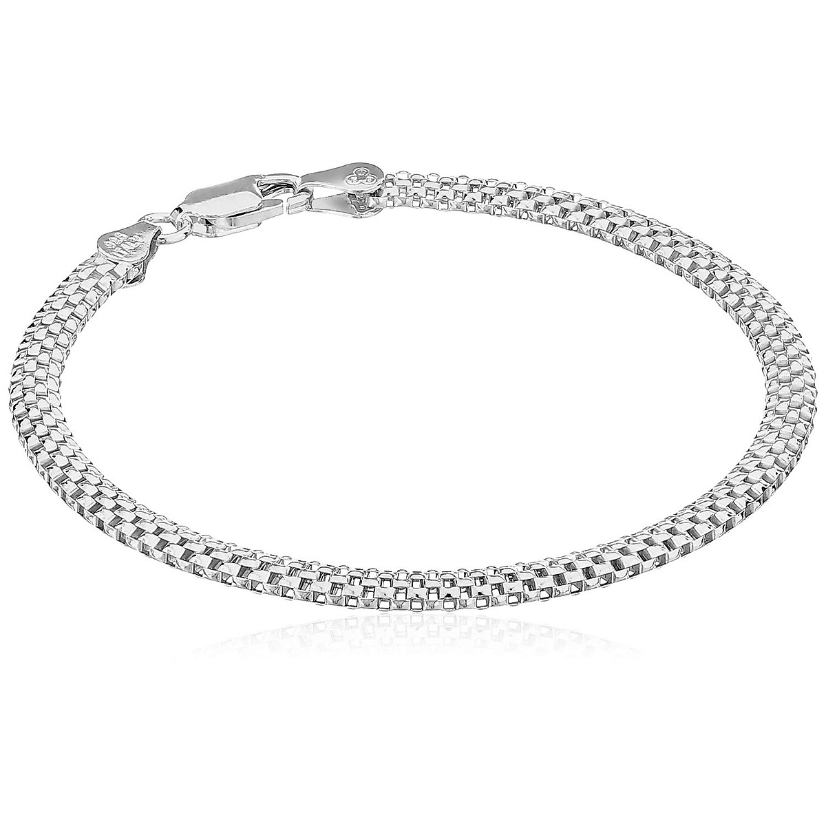 Amazon Essentials Sterling Silver Mesh Chain Bracelet, 7" , (previously Amazon Collection)