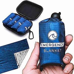 Oceas Outdoor Mylar Emergency Blankets 4 Pack of Extra Large Thermal Foil Space Blankets for Camping, Hiking, Marathon, and Car Use - Reflective Heavy Duty Survival Blanket