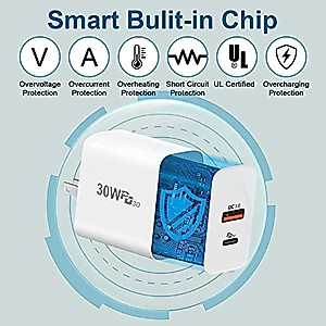 USB C Charger 30W, cshare 2-Port PD 3.0 Fast Charger USB Wall Charger,Foldable Power Adapter for Google Pixel 6/Pro,for iPhone 14/13/12/11/Mini/Pro Max,MacBook,Pad Pro,AirPods,Galaxy S22 Ultra S21