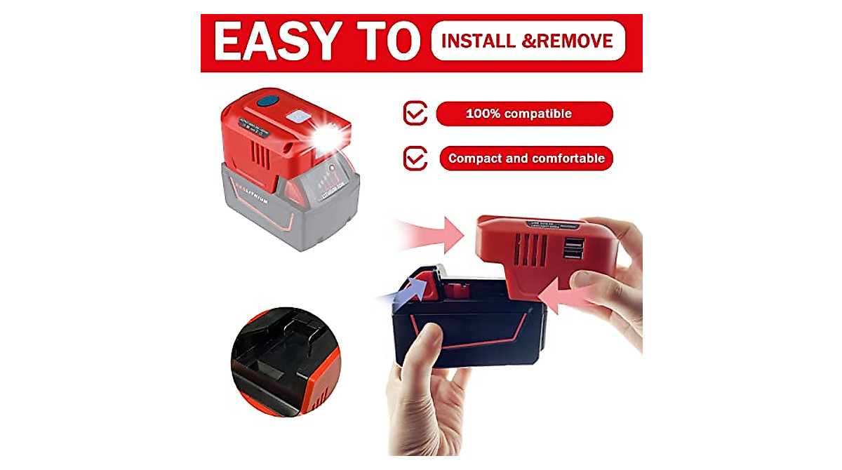 TPDL Power Inverter Generator for Milwaukee M18 18 Volt 150 Watt ...