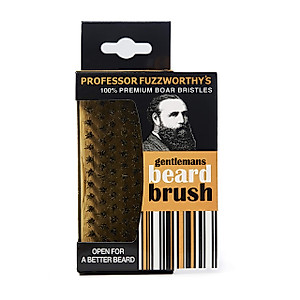 Professor Fuzzworthy's DELUXE Beard Brush 100% Boar Bristle | Mens Best Easy Beard Grooming Tool for a Fluffy Soft Beard - Promotes Beard Growth - Natural Bamboo Wood Handle