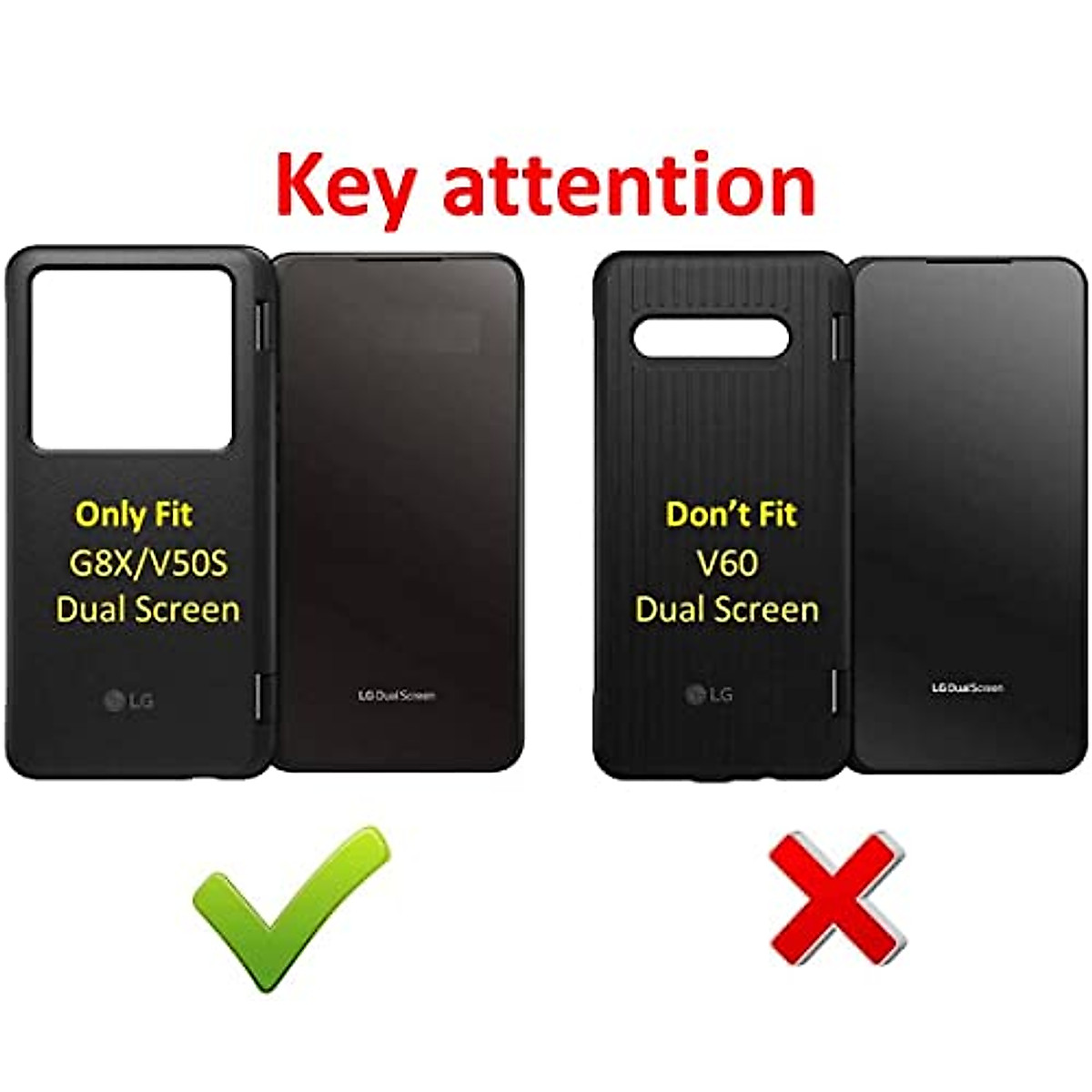 2PCS Only Fit G8X Dula Screen Case Charging Adapter (No Fit V60 Dual Screen) Replacement For LG G8X ThinQ,V50S ThinQ 5G Dual Screen Magnetic Adapter (2PCS)