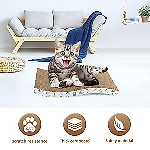 Cardboard Scratcher Pad, 2 Pcs Cat Scratchers for Indoor Cats Grinding Claw and Tooth Board Cat Scratcher Cardboard Cat Scratching Board