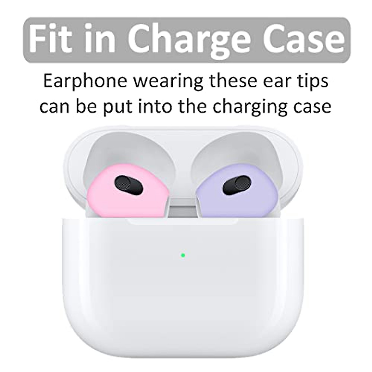 9 Pairs (Fit in Case) Ear Tips Compatible with AirPods 3rd, Replacement Ultra Thin Slim Silicone Eartips Earbuds Gel Cover Accessories Compatible with AirPods 3-3 White Multicolor