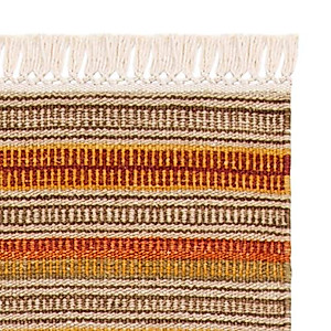 SAFAVIEH Kilim Collection Area Rug - 8' x 10', Red & Multi, Handmade Southwestern Tribal Wool, Ideal for High Traffic Areas in Living Room, Bedroom (NVK177A)