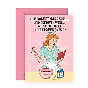 CENTRAL 23 Best Friend Birthday Card For Her - 'Leftover Wine' - Friendship Gifts For Women - Hilarious Wine Card for Mom Aunt Sister - Comes With Stickers - Made In The UK