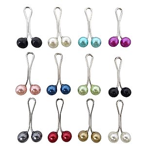 Honbay 12 PCS Cute Scarf Brooch Pin Headscarf Shawl Scarf Lady Muslim Scarf Hijab Clips (A)