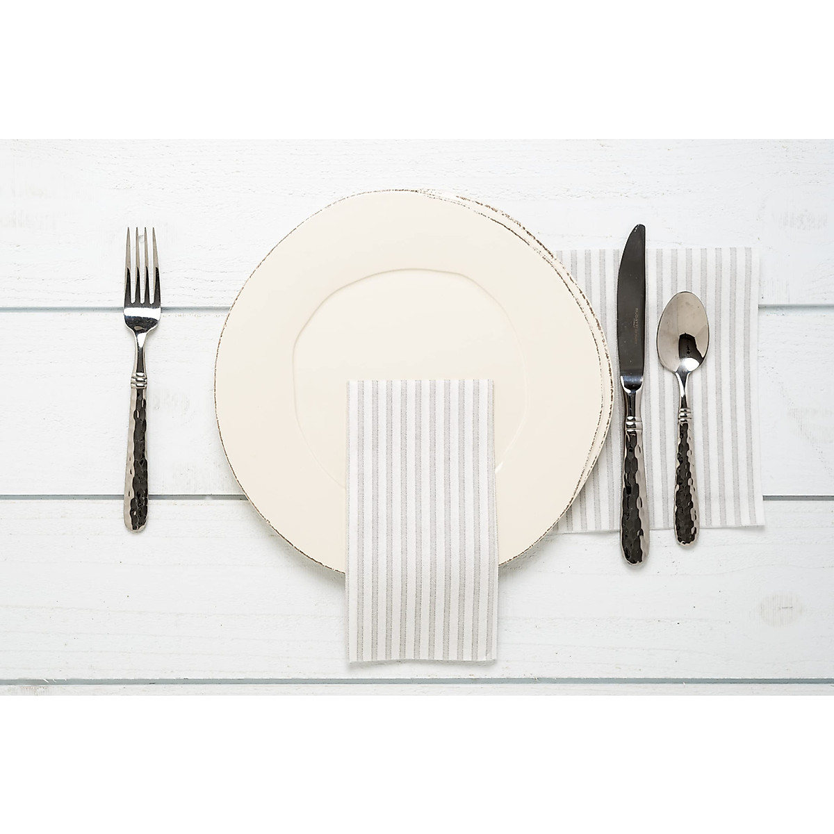 Vietri Martellato 5-Piece Place Setting - Handmade 18/10 Stainless Steel Utensils Set