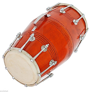 DHOLAK-DRUMS-18-BOLT-TUNED-MADE-WITH-MANGO-WOOD~HAND MADE INDIAN-KIRTAN-MANTR