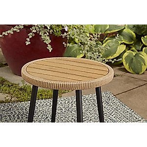 Quality Outdoor Living 65-YZ03HM Hermosa 3 Piece Chat Set, Aluminum Frame + Tan Wicker + Linen Cushions